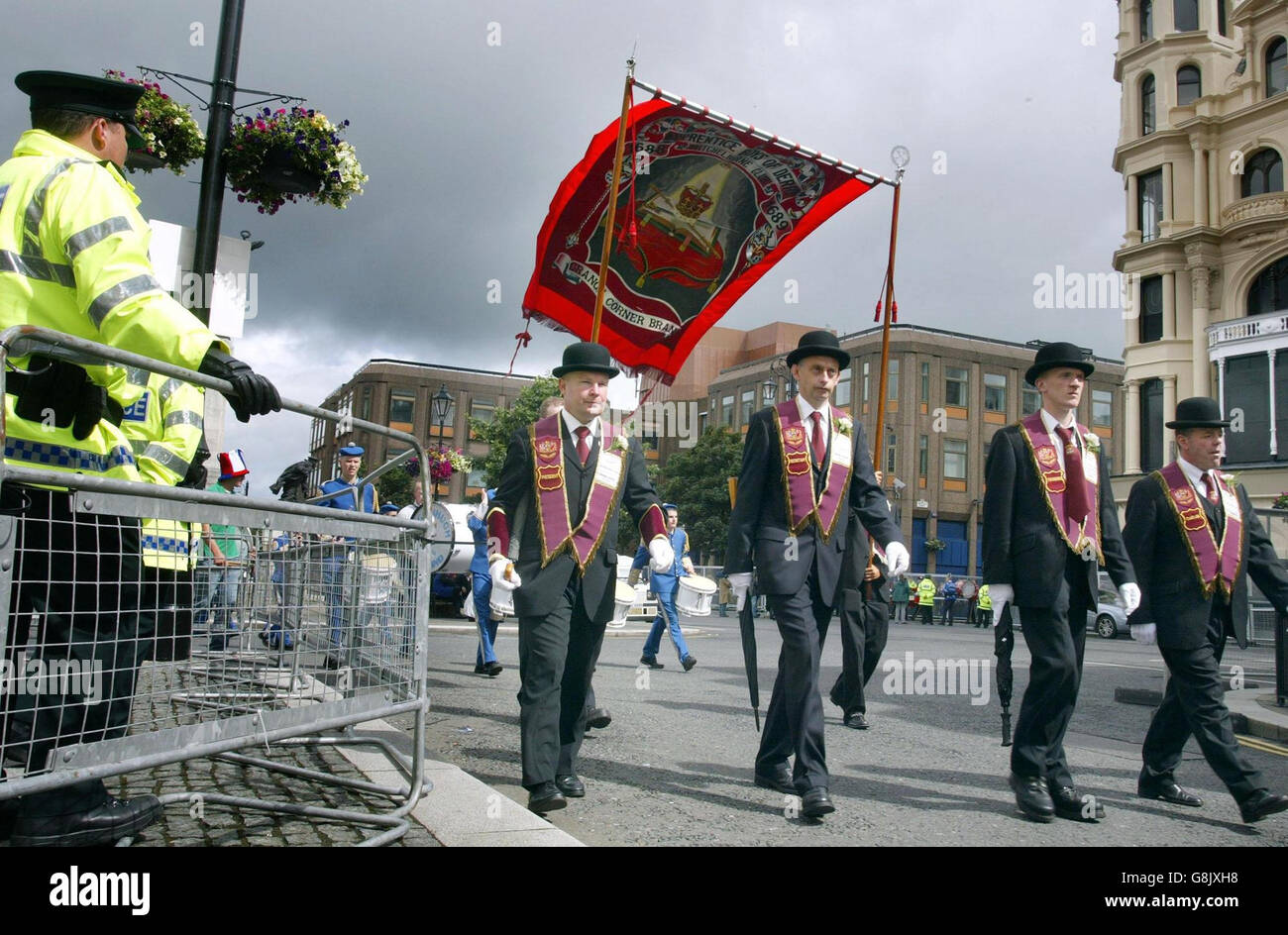 Apprentice Boys of Derry march through the centre of Londoderry. It is ...