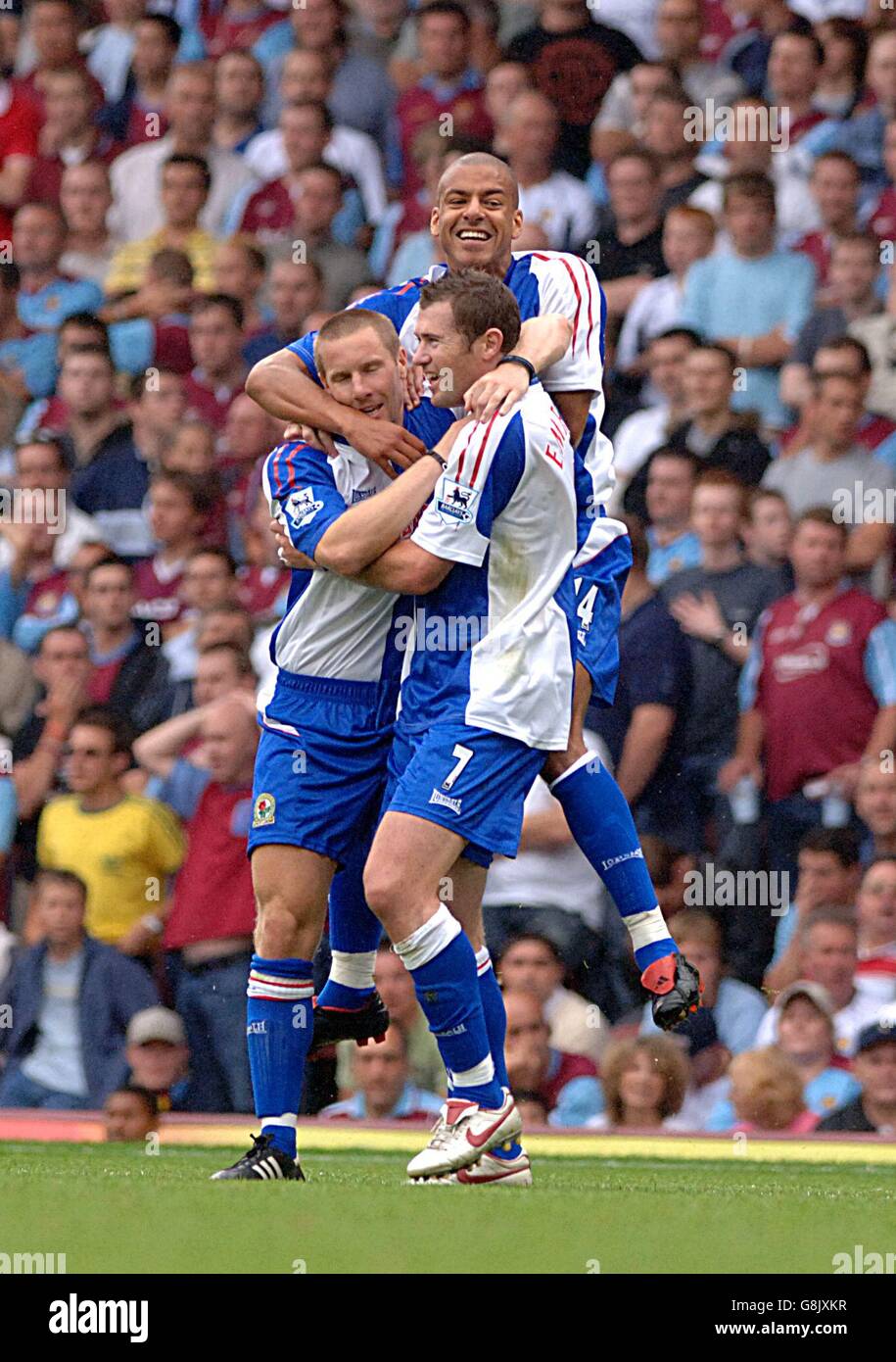 Blackburn rovers andy todd l celebrates scoring with team mates hi-res ...