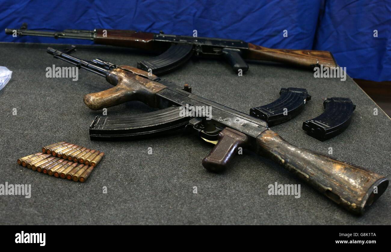 Seized weapons on display police hi-res stock photography and images ...
