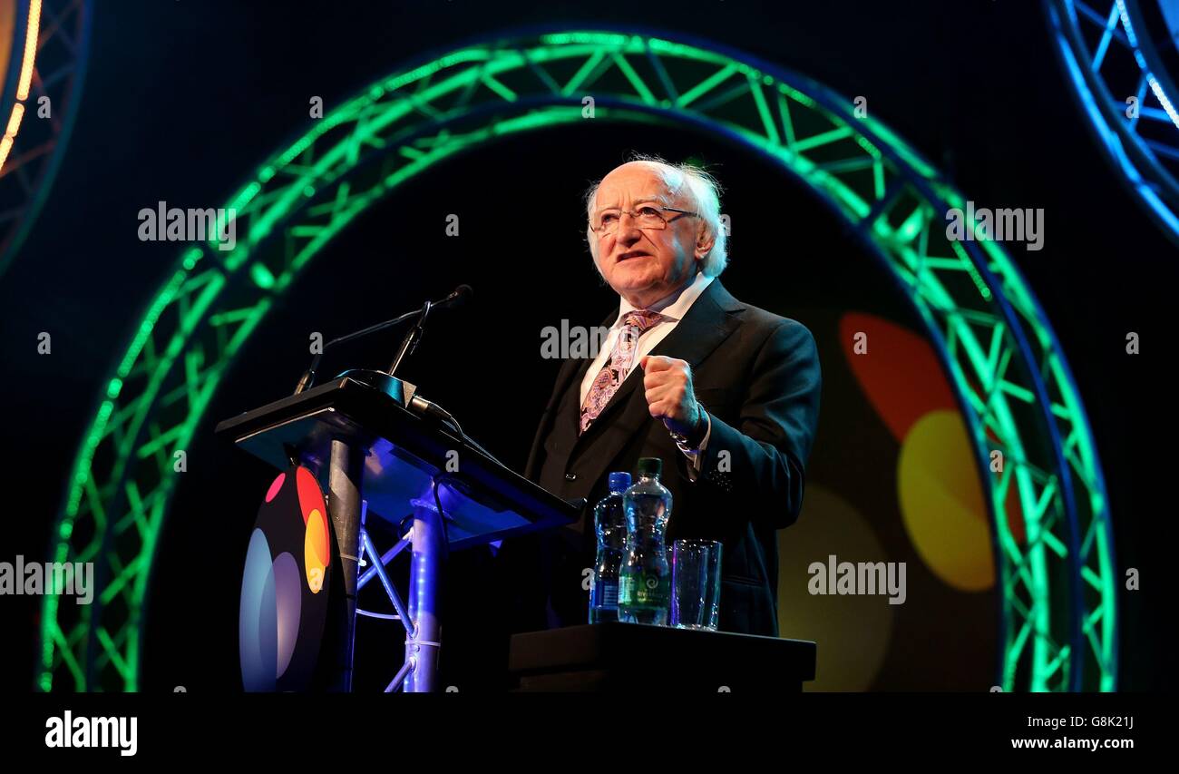 President Michael D Higgins officially opens the BT Young Scientist and ...