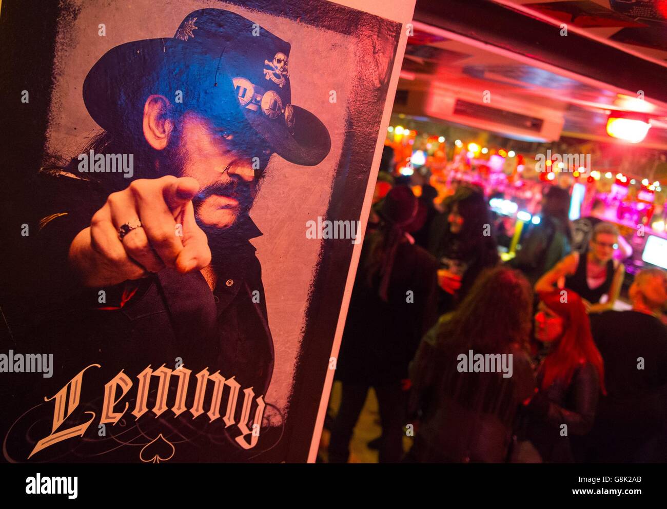 Motorhead fans at a memorial event at the Wig and Gown in north London ...