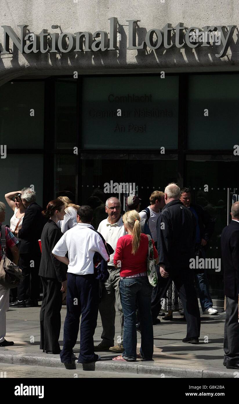 Media who have camped outside Irish National Lottery Headquarters ...
