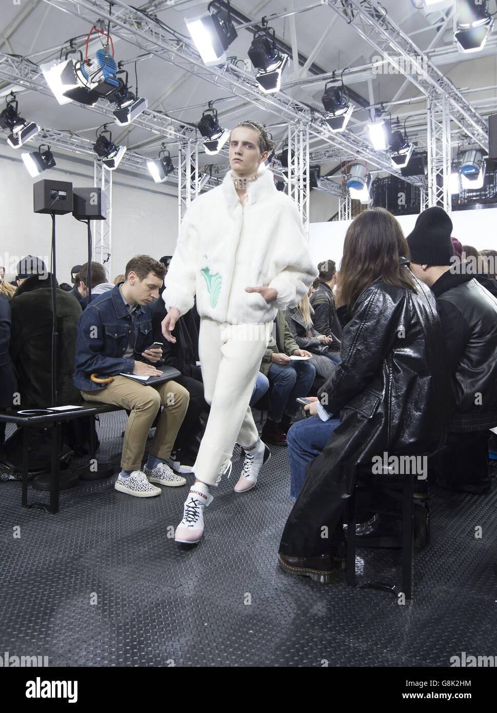 J.W. Anderson catwalk - London Collections Men AW2016. A model on the ...