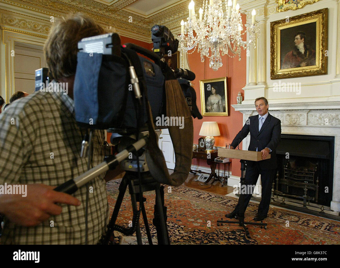 Northern Ireland - Press Conference - Tony Blair - Downing Street Stock ...