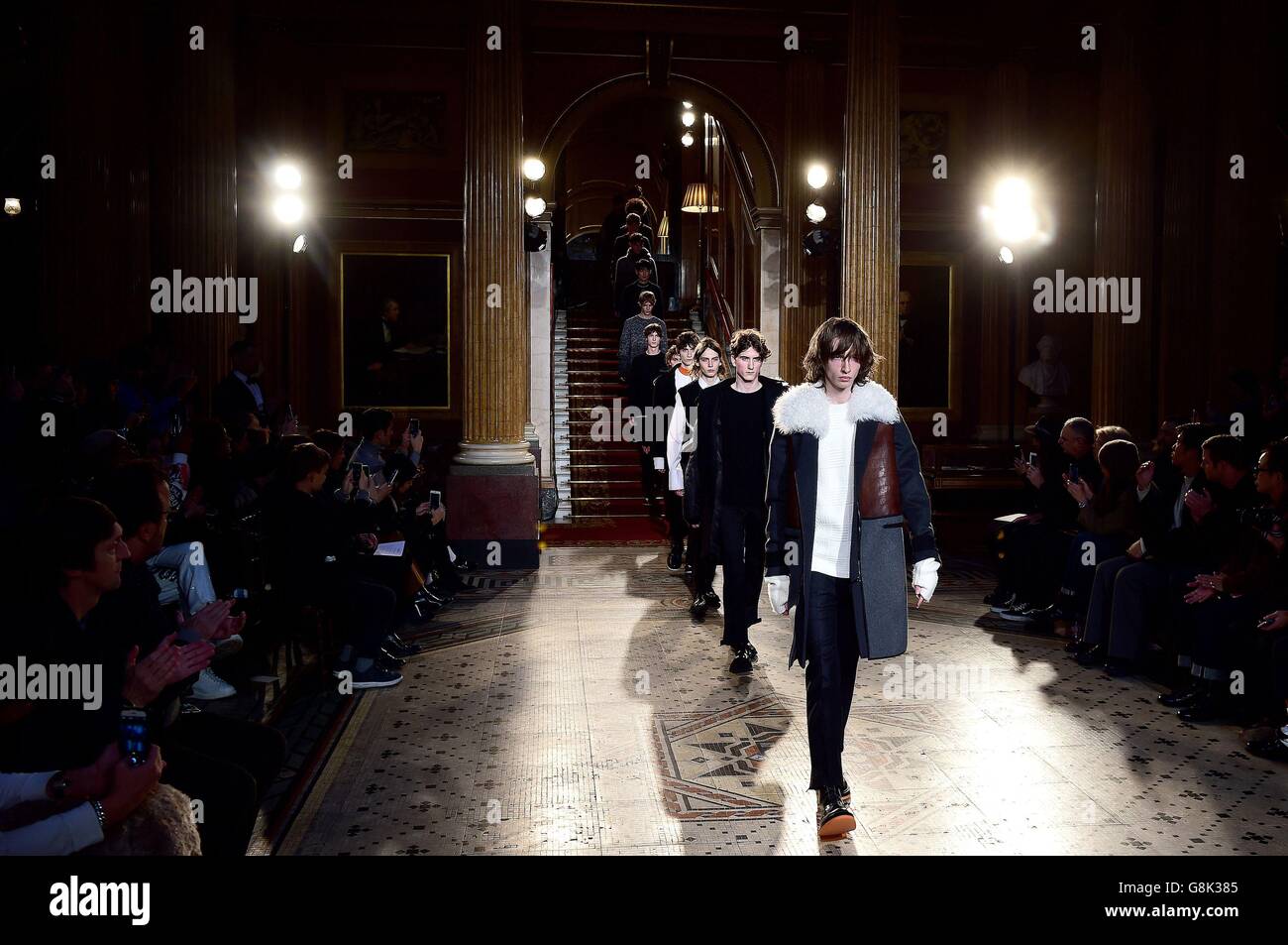 Models on the catwalk during the Pringle of Scotland London Collections ...