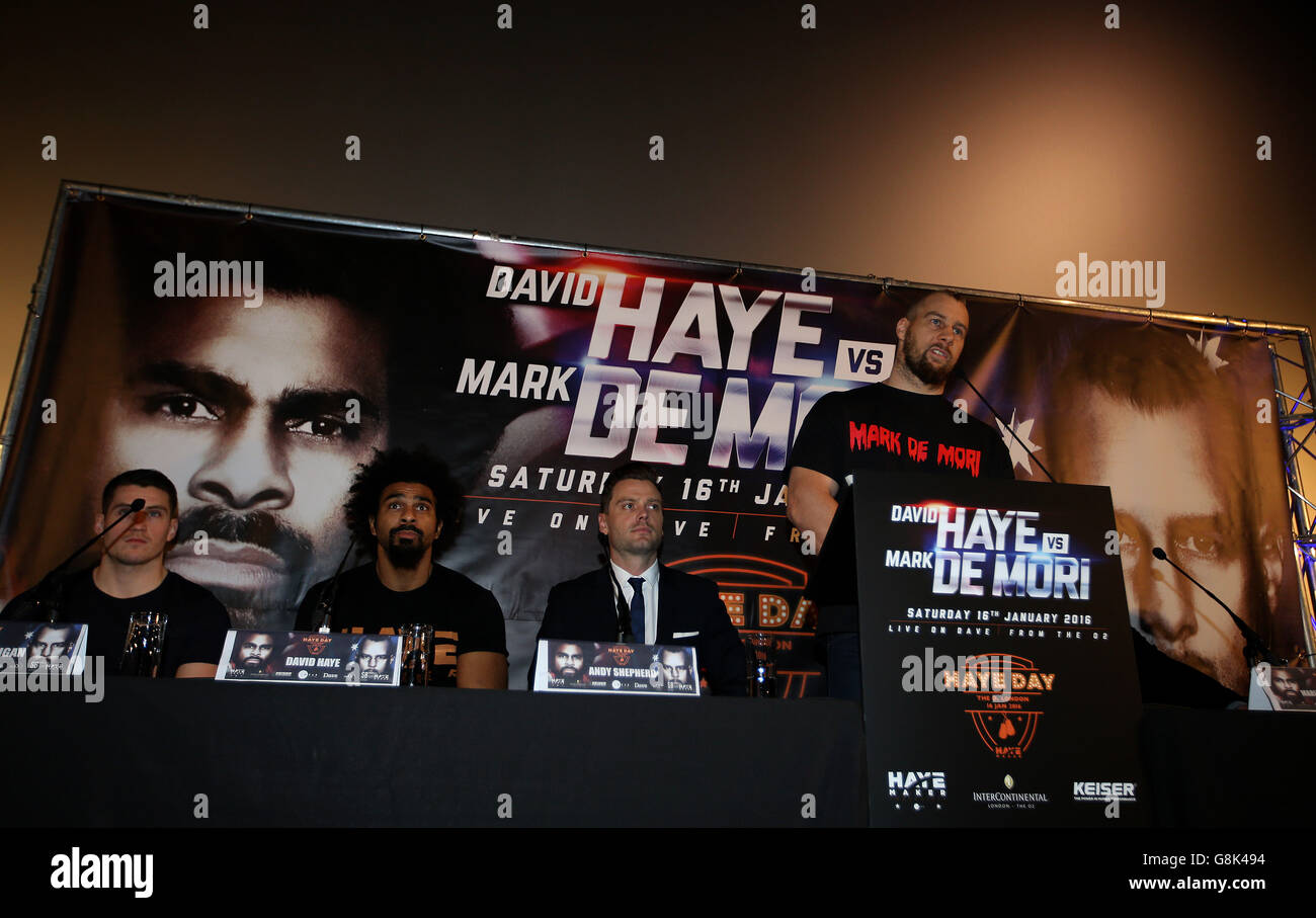 David Haye and Mark de Mori Press Conference - The O2. Mark de Mori and ...