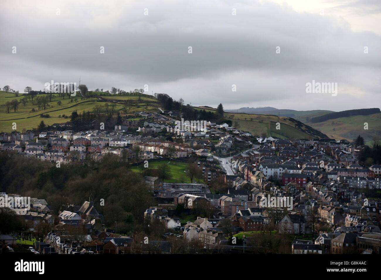 A general view of the town of Hawick in the Scottish Borders, the home ...