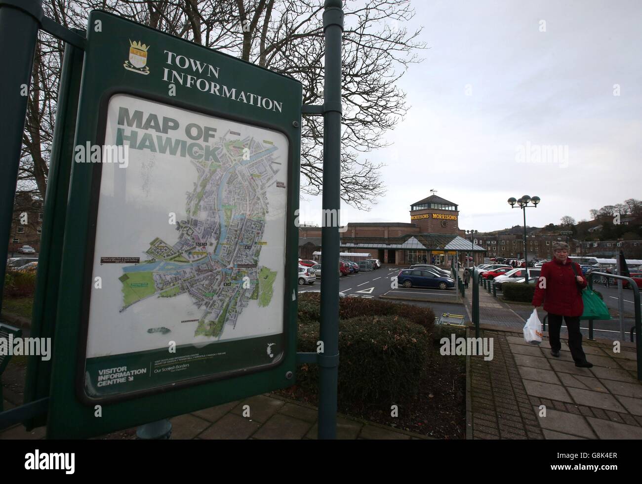 A general view of the Morrisons supermarket in Hawick in the Scottish ...