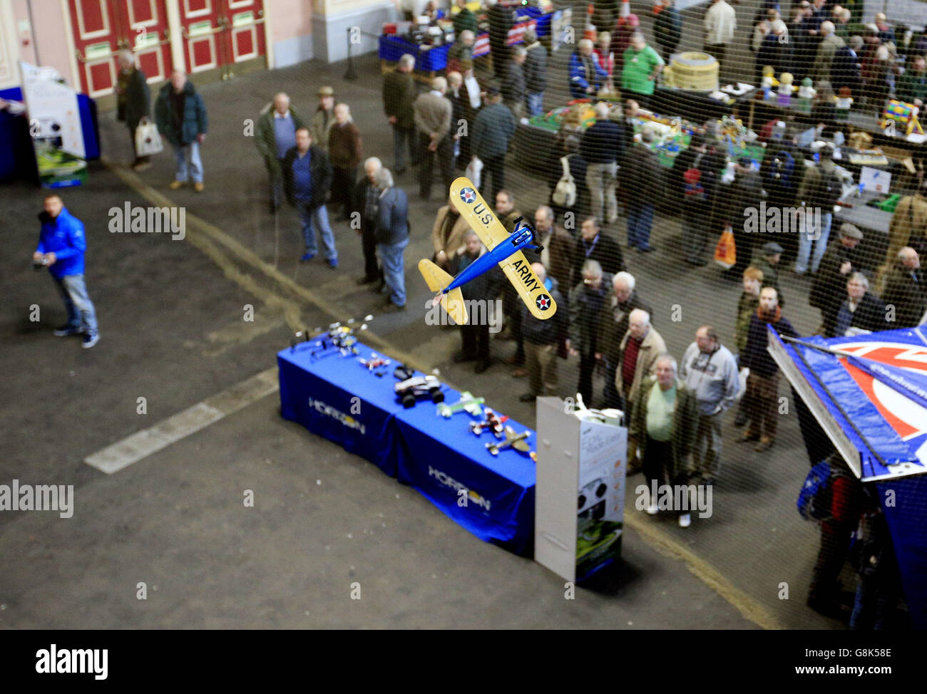A member of the British Model Flying Association remotely controls a ...