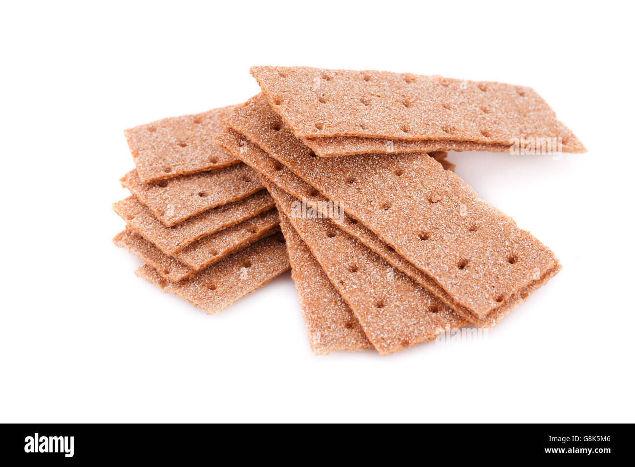 Pile of crackers isolated on white background Stock Photo - Alamy