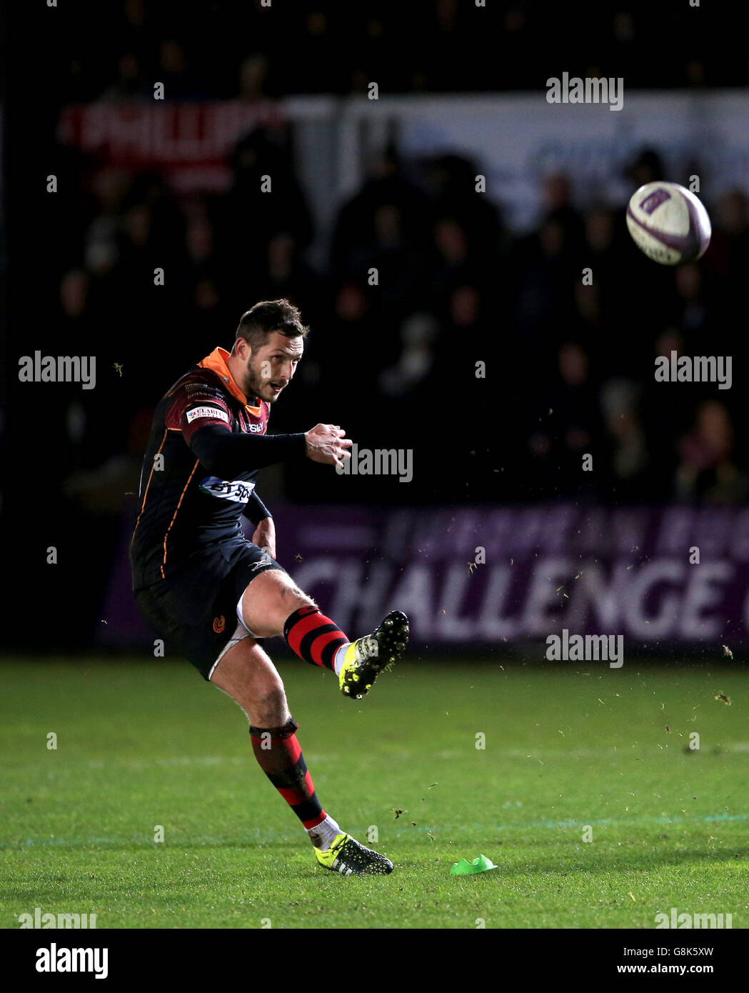 Newport Gwent Dragons Jason Tovey scores a try conversion during the ...