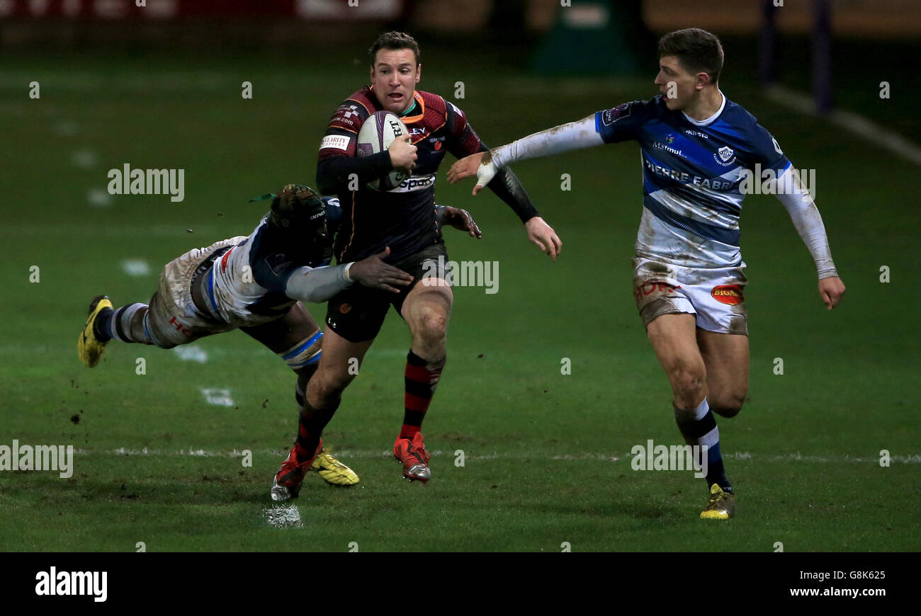 Newport Gwent Dragons Adam Warren runs through the defence of Castres ...