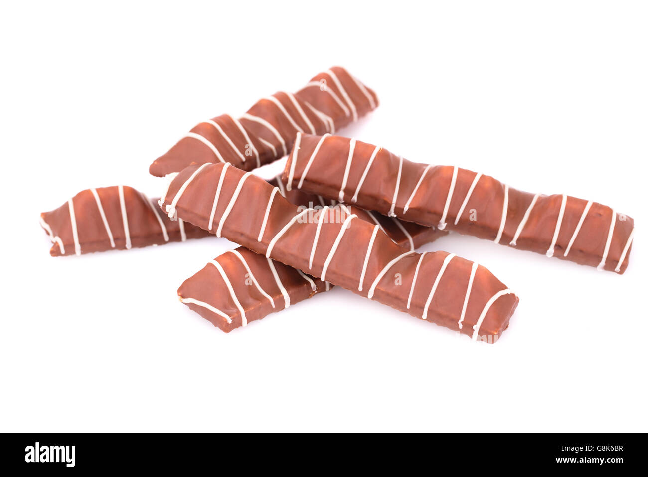 Chocolate sticks isolated on white background Stock Photo - Alamy