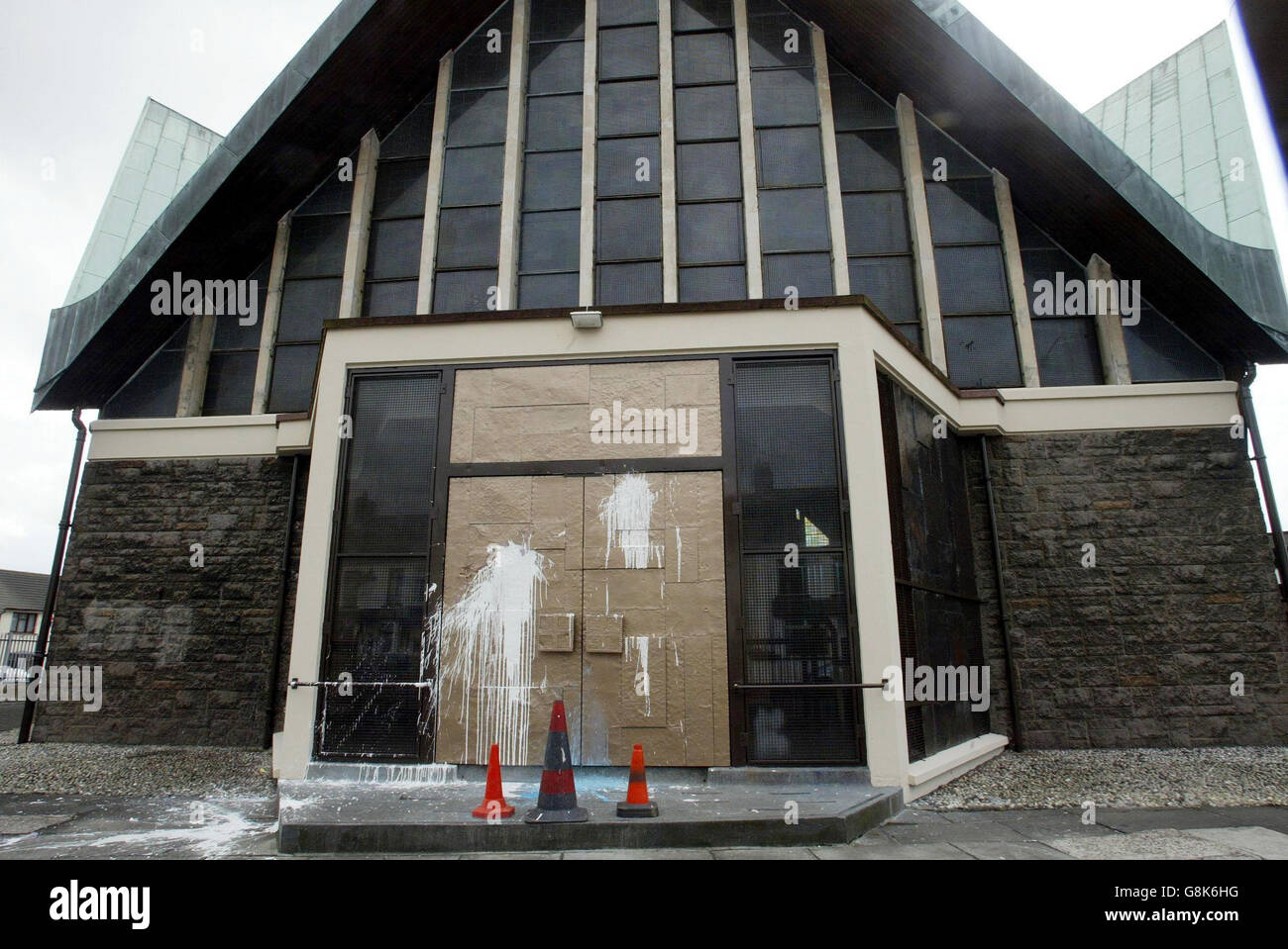 Harryville chapel, in Ballymena Co Antrim, after paint bombers struck ...