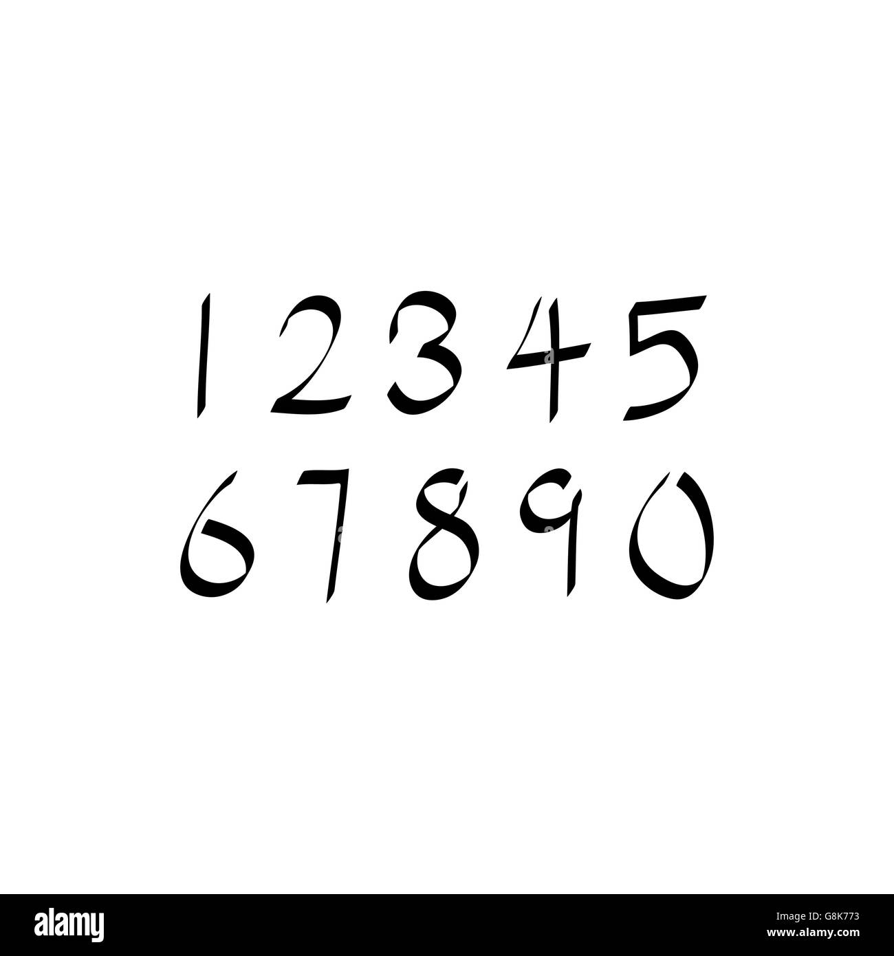 Set of numbers written with brush Stock Vector Image & Art - Alamy
