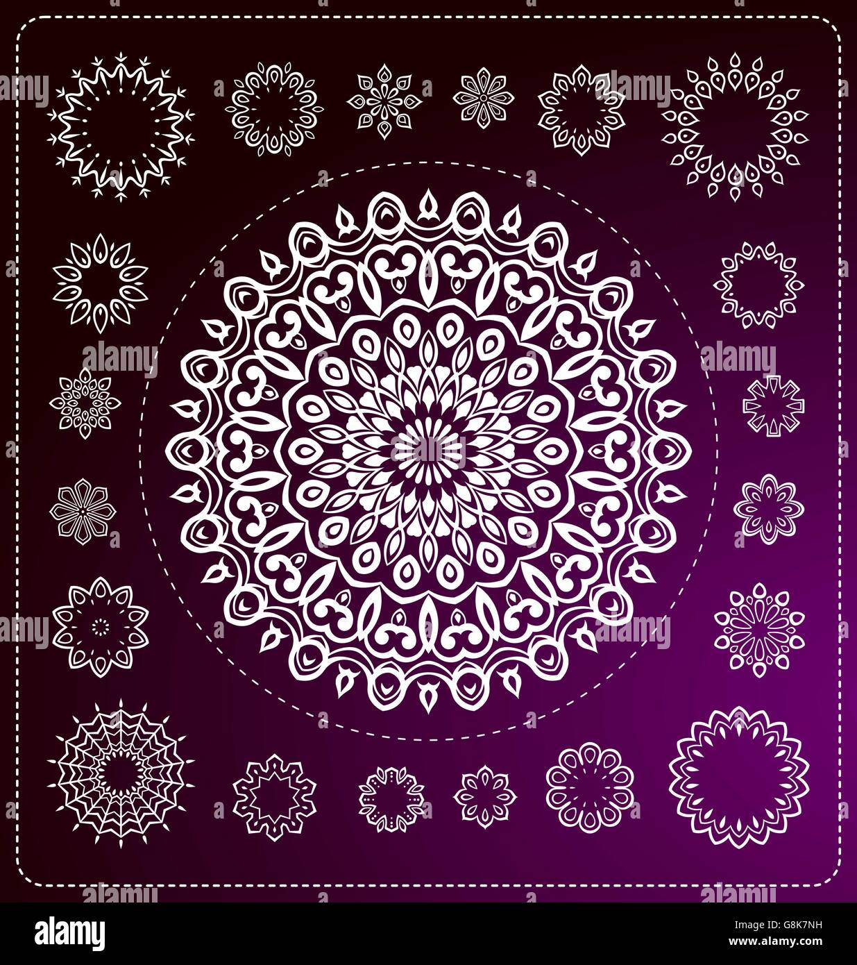 set of mandala illustration in vector format for various use Stock ...