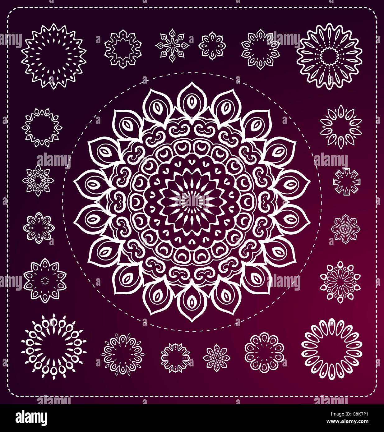 set of mandala illustration in vector format for various use Stock ...