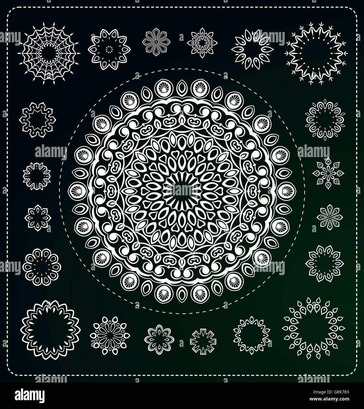 set of mandala illustration in vector format for various use Stock ...