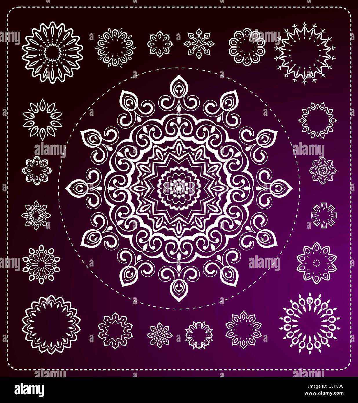 set of mandala illustration in vector format for various use Stock ...