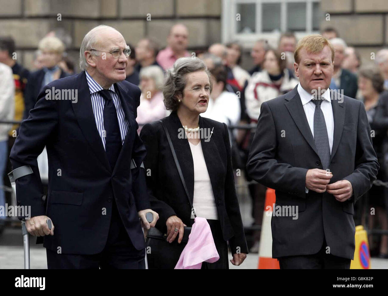 (From left) Menzies Campbell, wife Elspeth and Charles Kennedy arrive ...