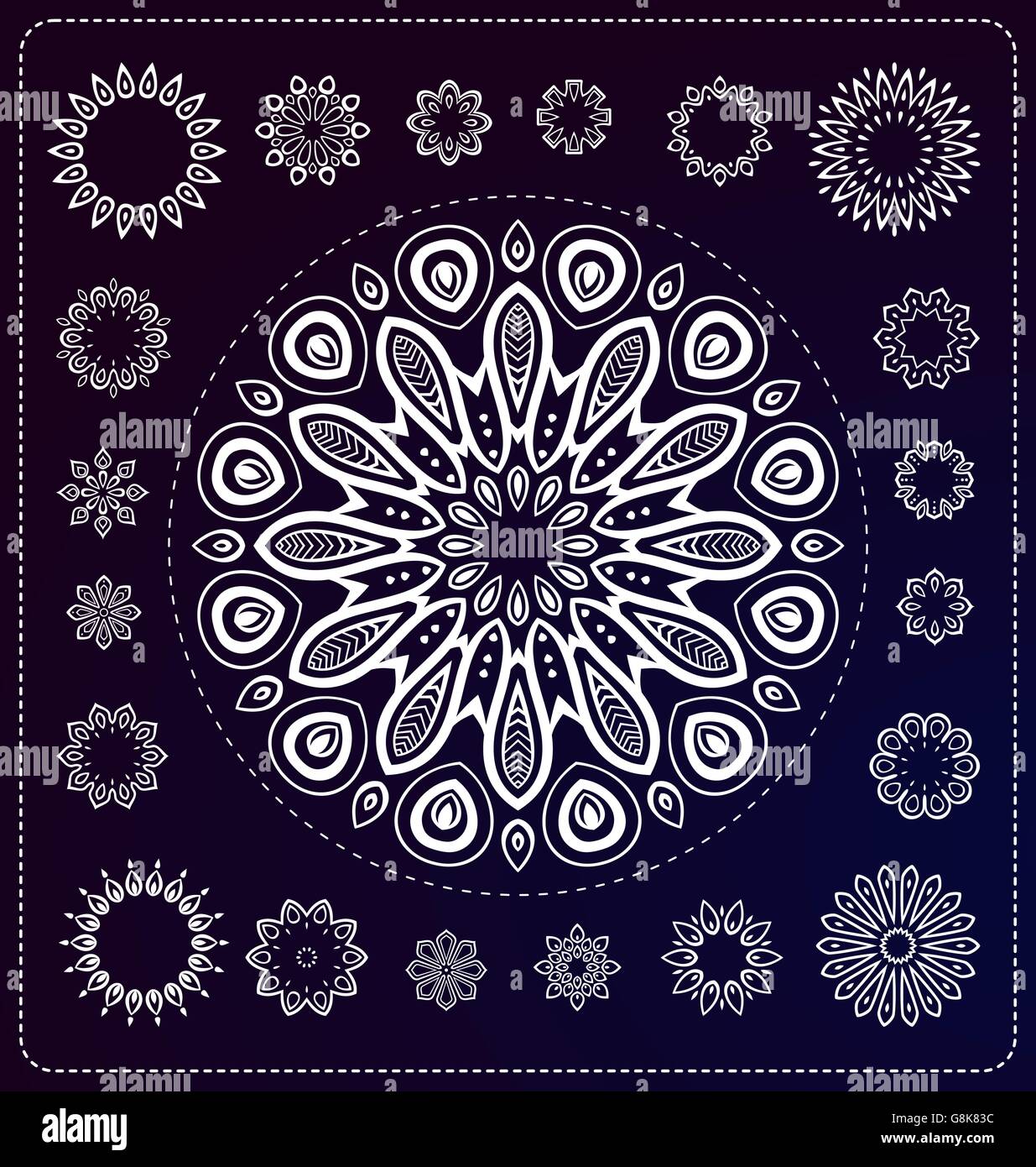 set of mandala illustration in vector format for various use Stock ...