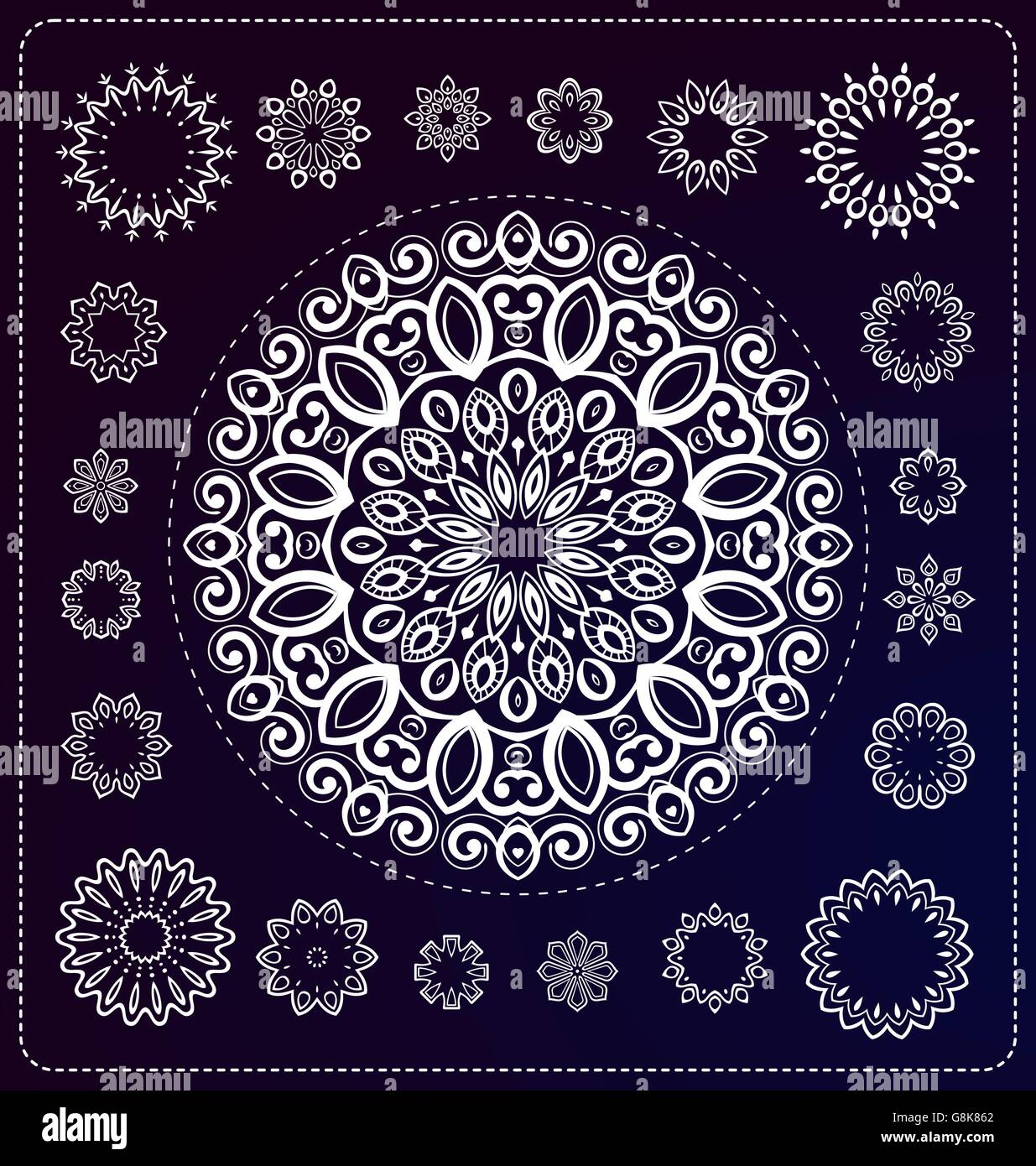 set of mandala illustration in vector format for various use Stock ...