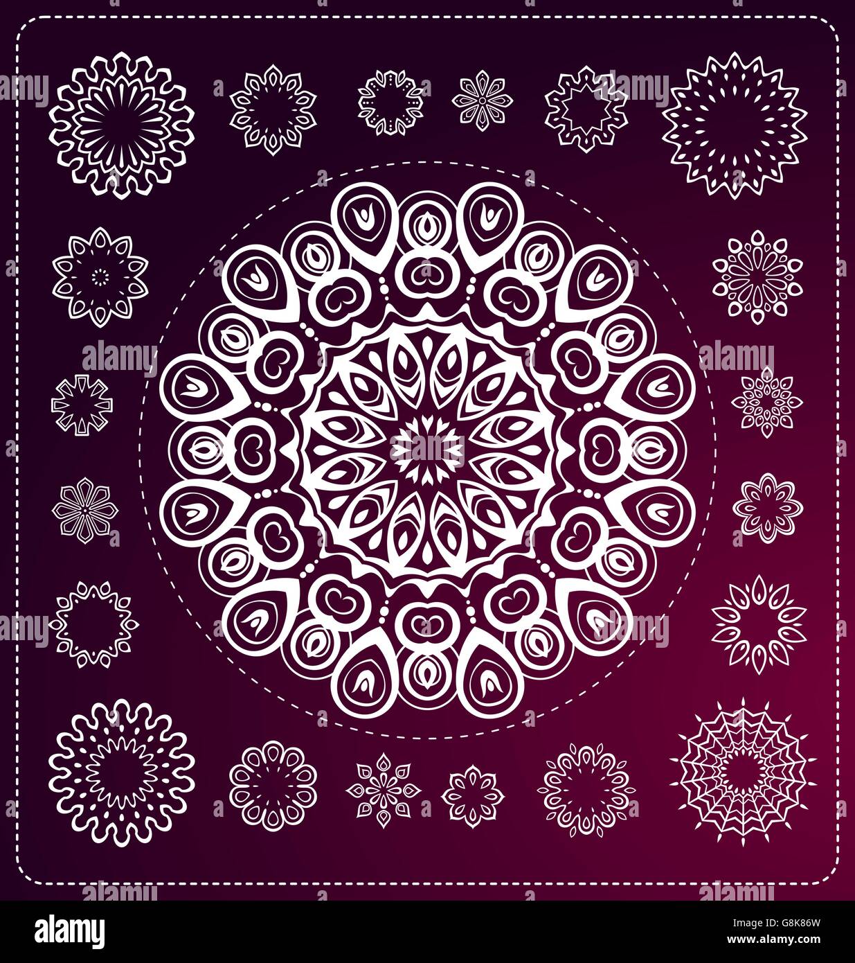 set of mandala illustration in vector format for various use Stock ...
