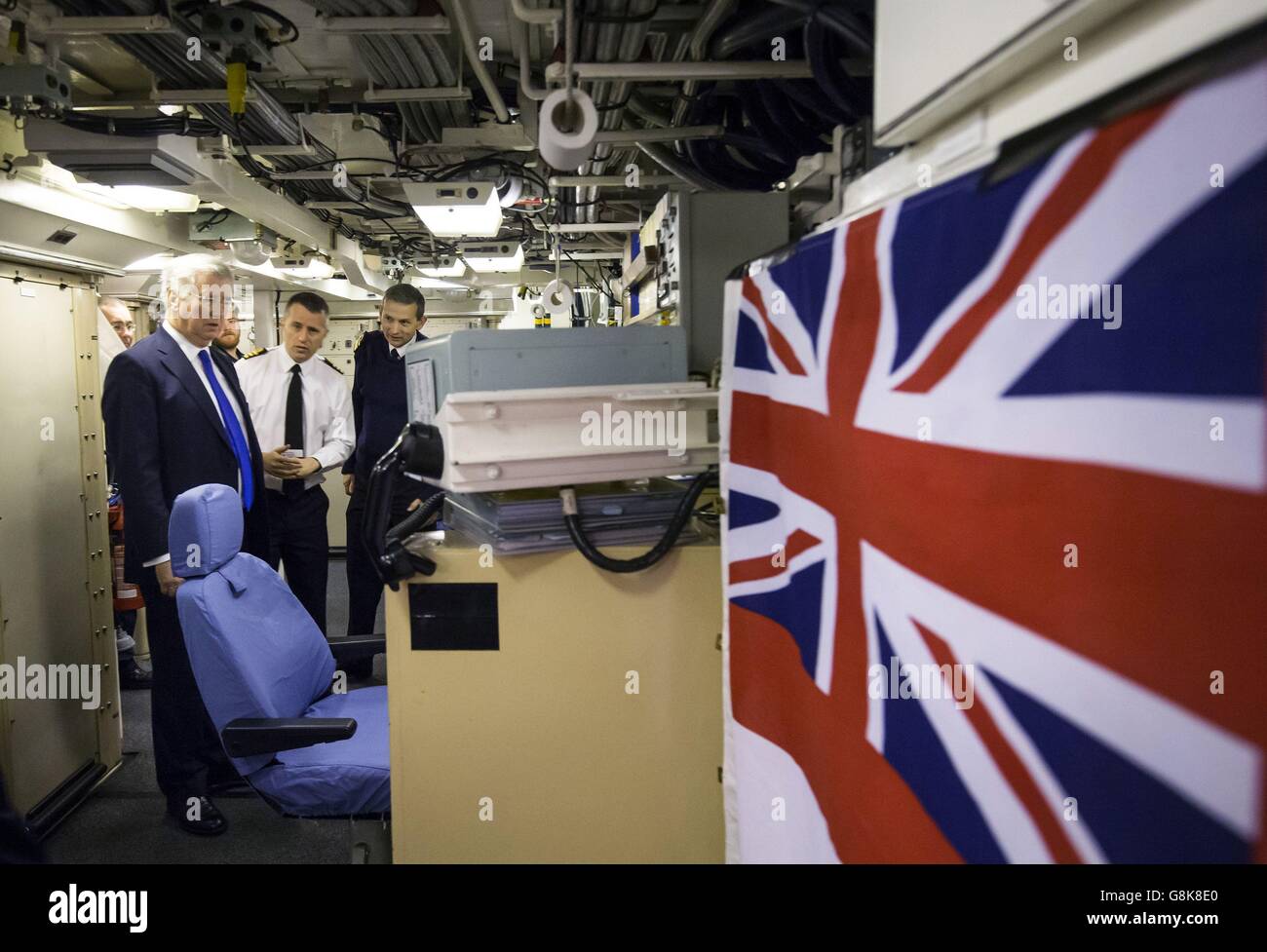 Defence Secretary Michael Fallon in the Missile Control Centre during a ...