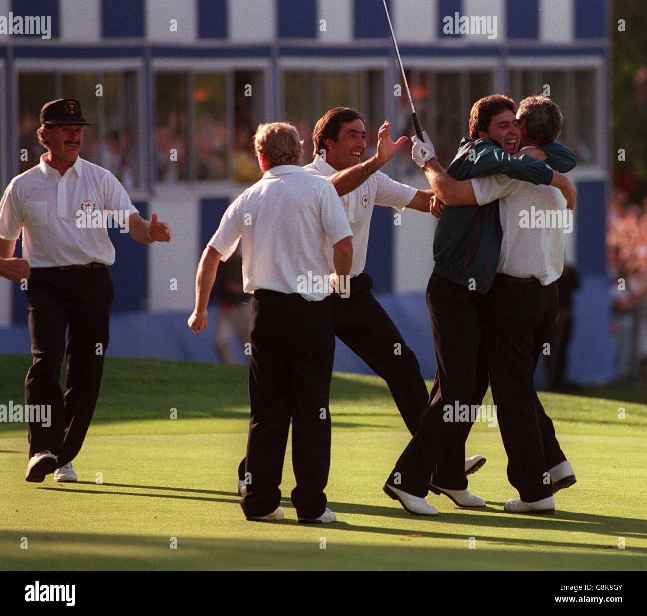 Europe's Severiano Ballesteros (centre) and Jose Maria Olazabal (second ...