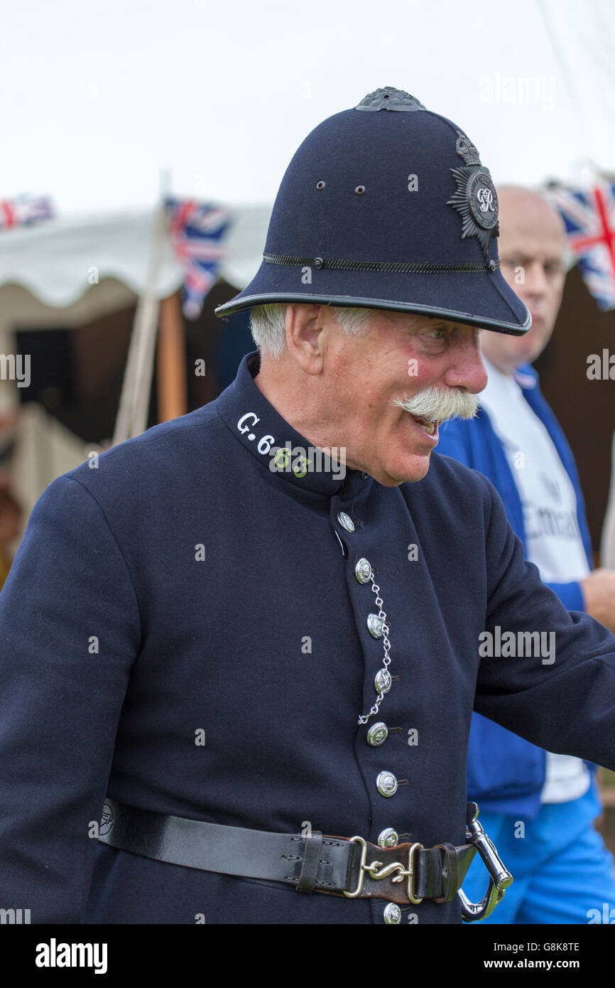 A World War 2 re-enacrtor dressed as a police officer of the time Stock ...
