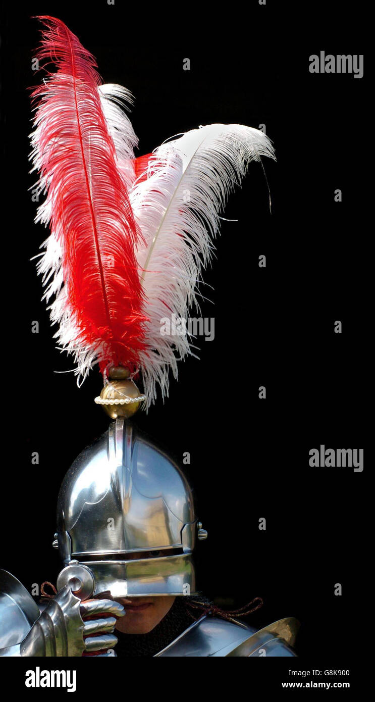 Knights helmet and feathers hi-res stock photography and images - Alamy