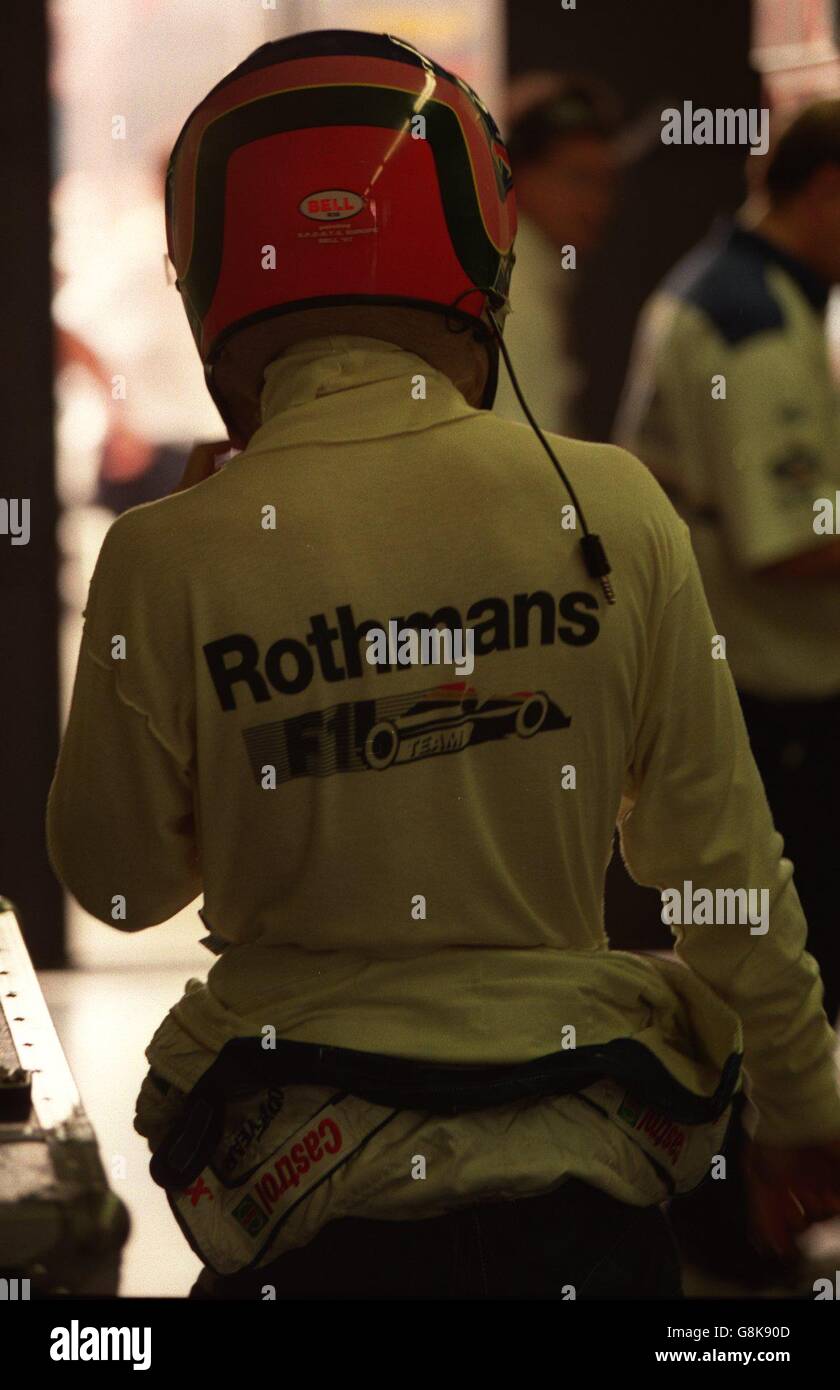 Back view one rothmans half helmet f1 hi-res stock photography and ...