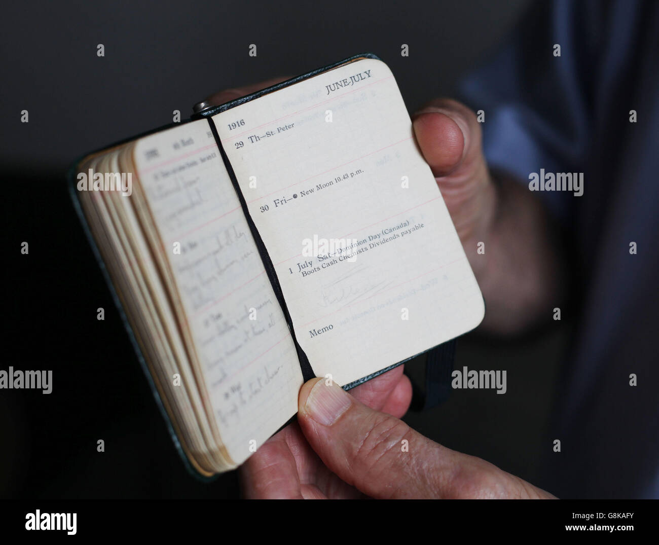 David Guyon (left) and his son Alex Guyon, holding a diary belonging to David's grandfather ...