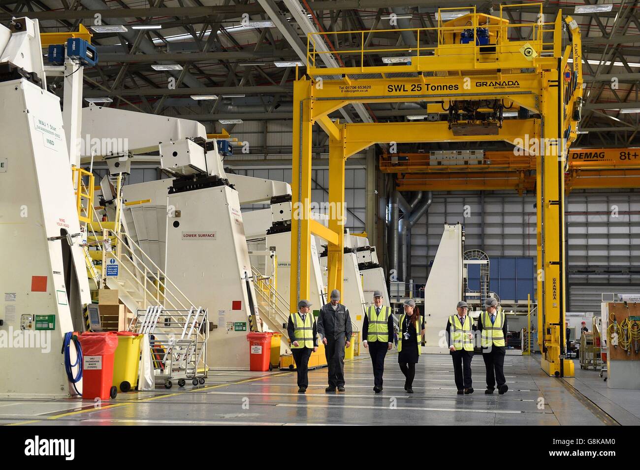 Chancellor George Osborne (4th right) during a visit to the Airbus ...