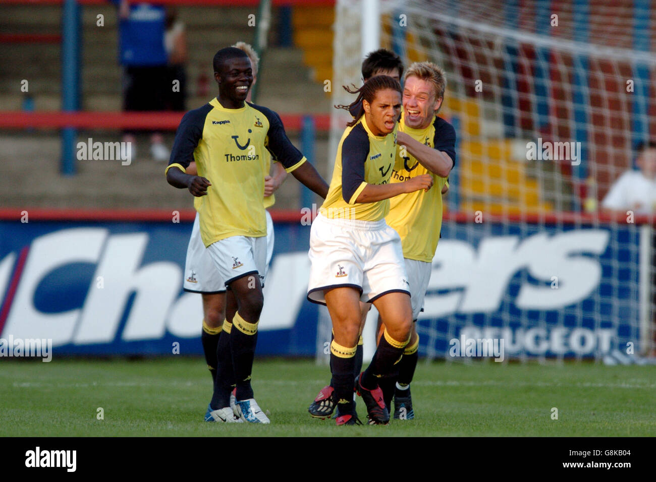 Tottenham Hotspur's Phil Ifil celebrates scoringwith his team mates ...