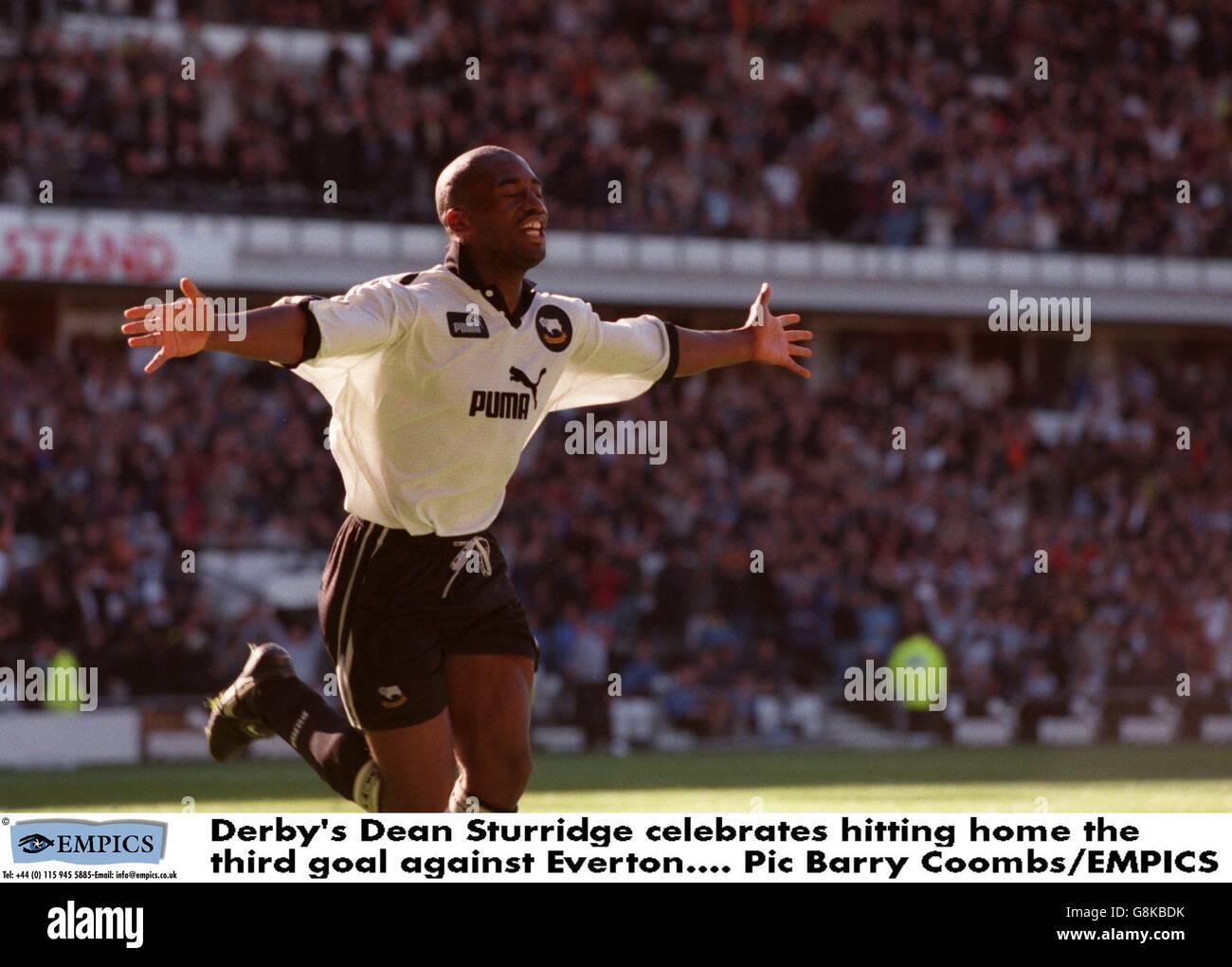 Derby countys dean sturridge celebrates his goal hi-res stock ...