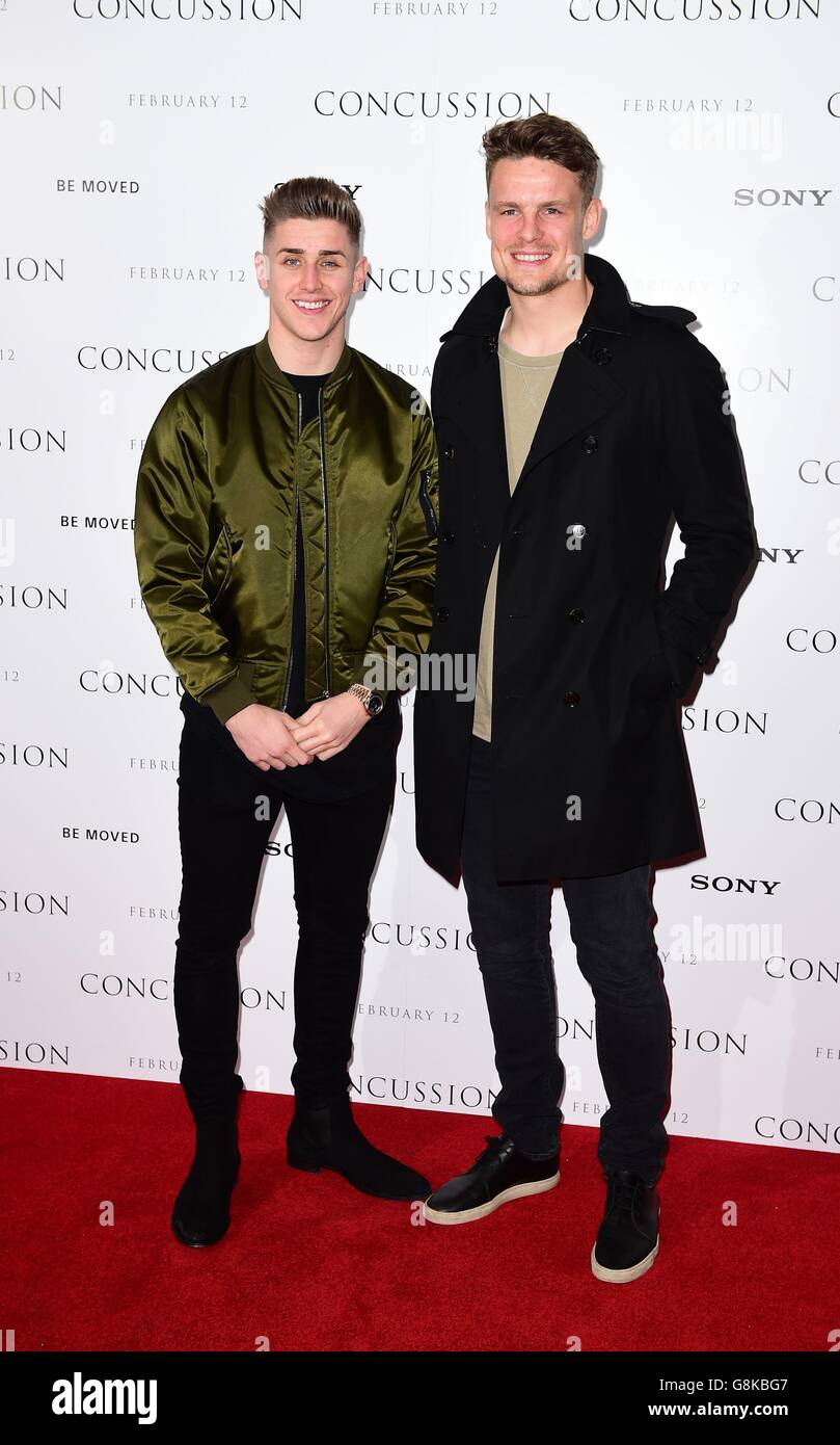 Tom Cairney (left) and Matt Smith, of Fulham FC, attending a screening ...