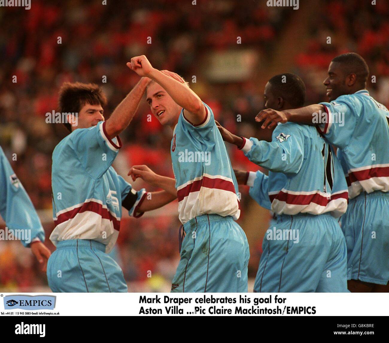 Group back view celebration blue half football hi-res stock photography ...
