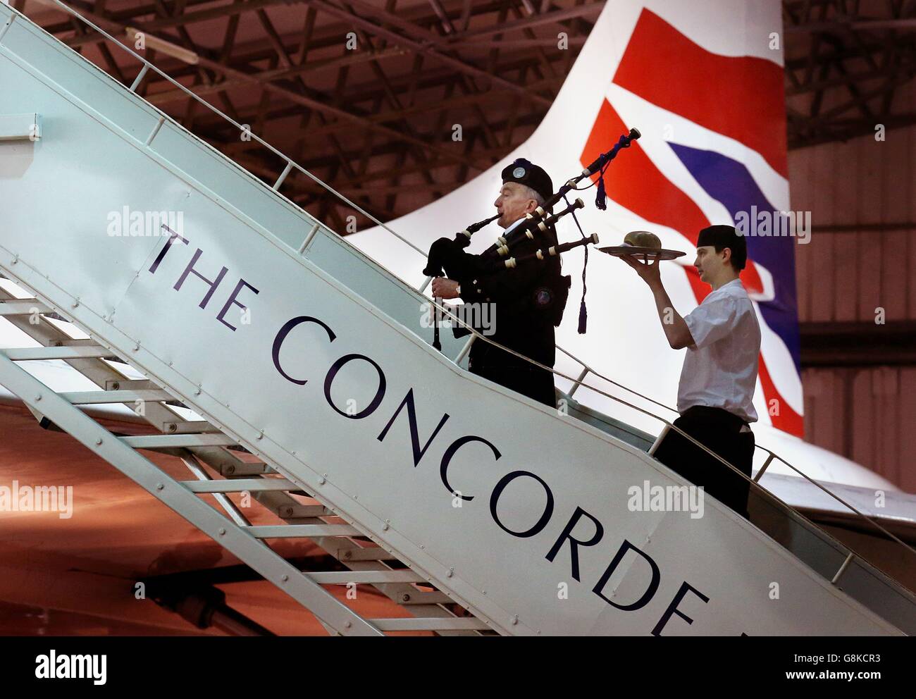 Piper David Leckie (left) pipes Chef Derek Johnstone with his haggis ...