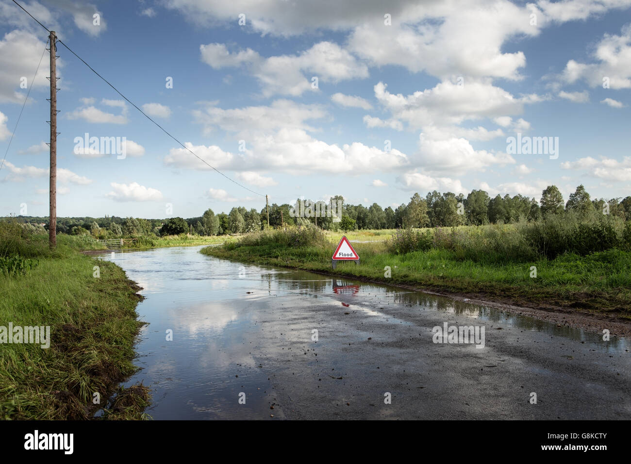 landscape of Countryside in essex of after severe rain Stock Photo - Alamy