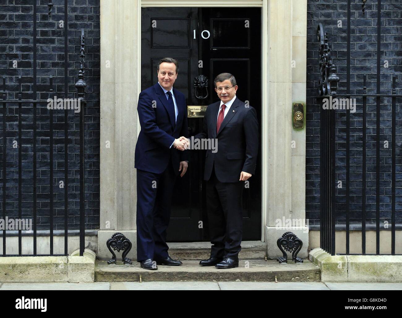 Prime Minister David Cameron welcomes his Turkish counterpart Ahmet ...