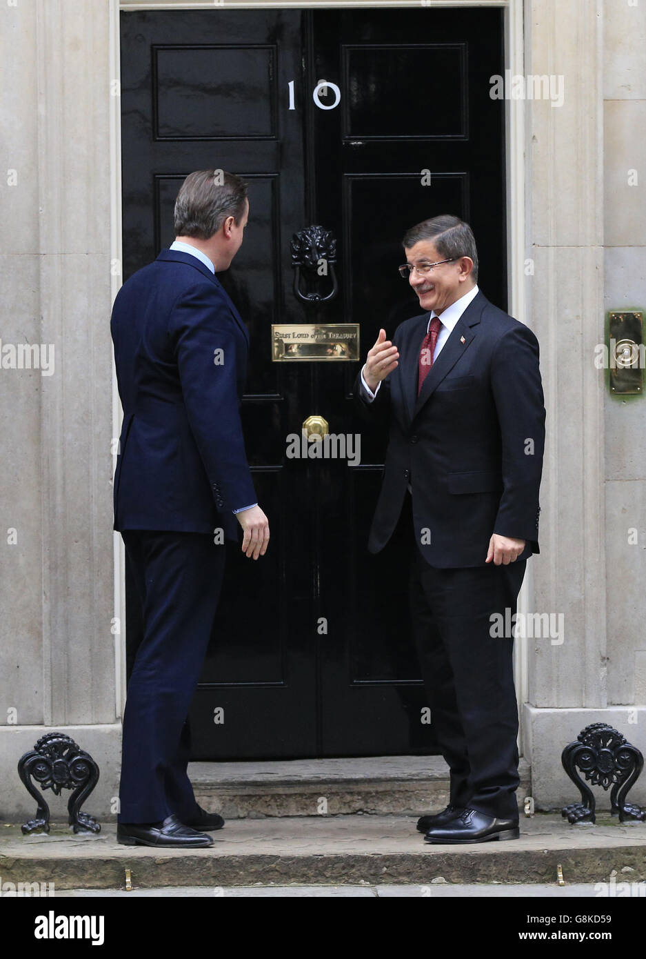 Prime Minister David Cameron welcomes his Turkish counterpart Ahmet ...