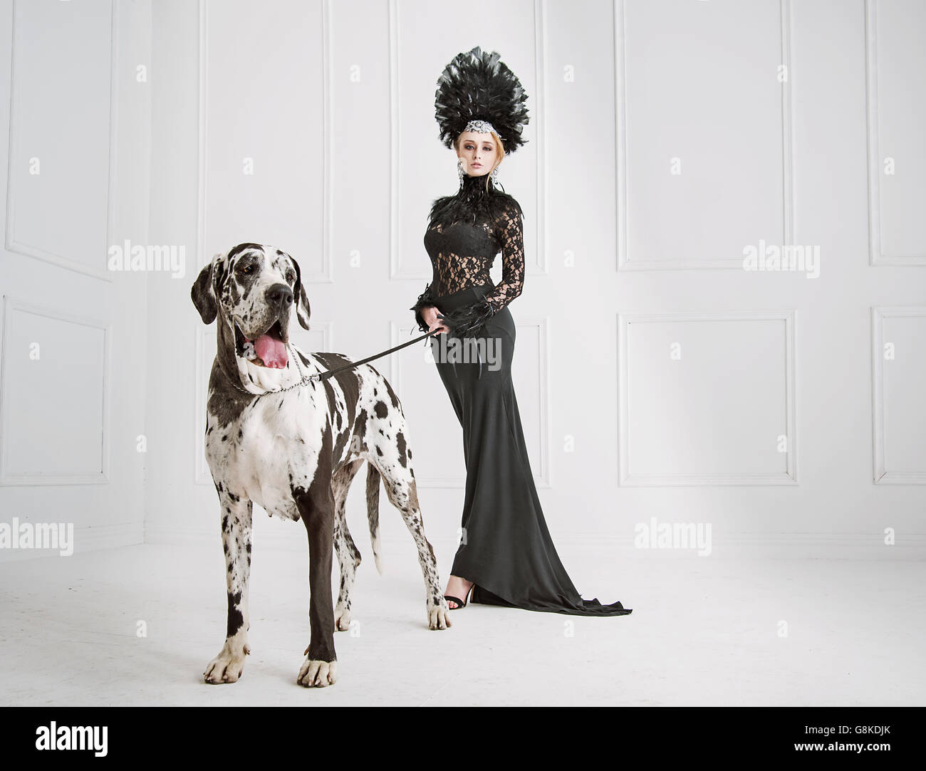 Beautiful young woman big dog hi-res stock photography and images - Alamy