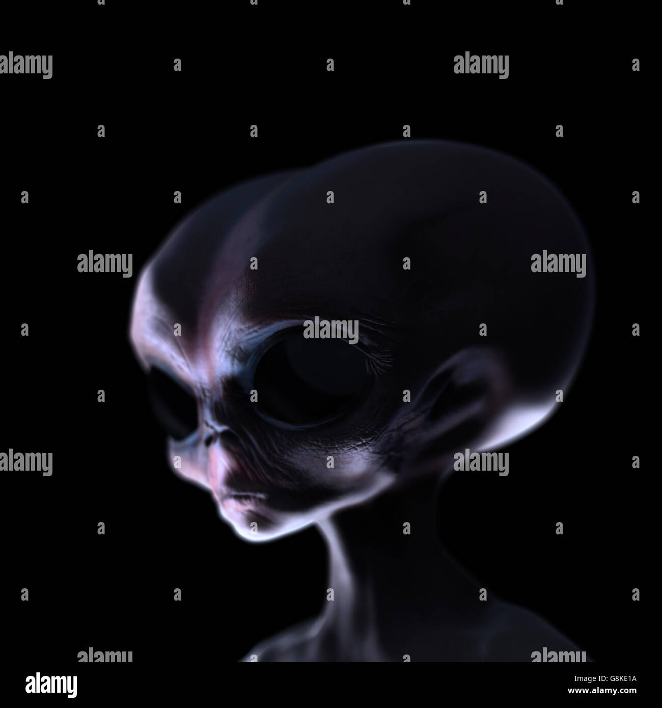 Grey alien caught at night creepy lighting Stock Photo - Alamy