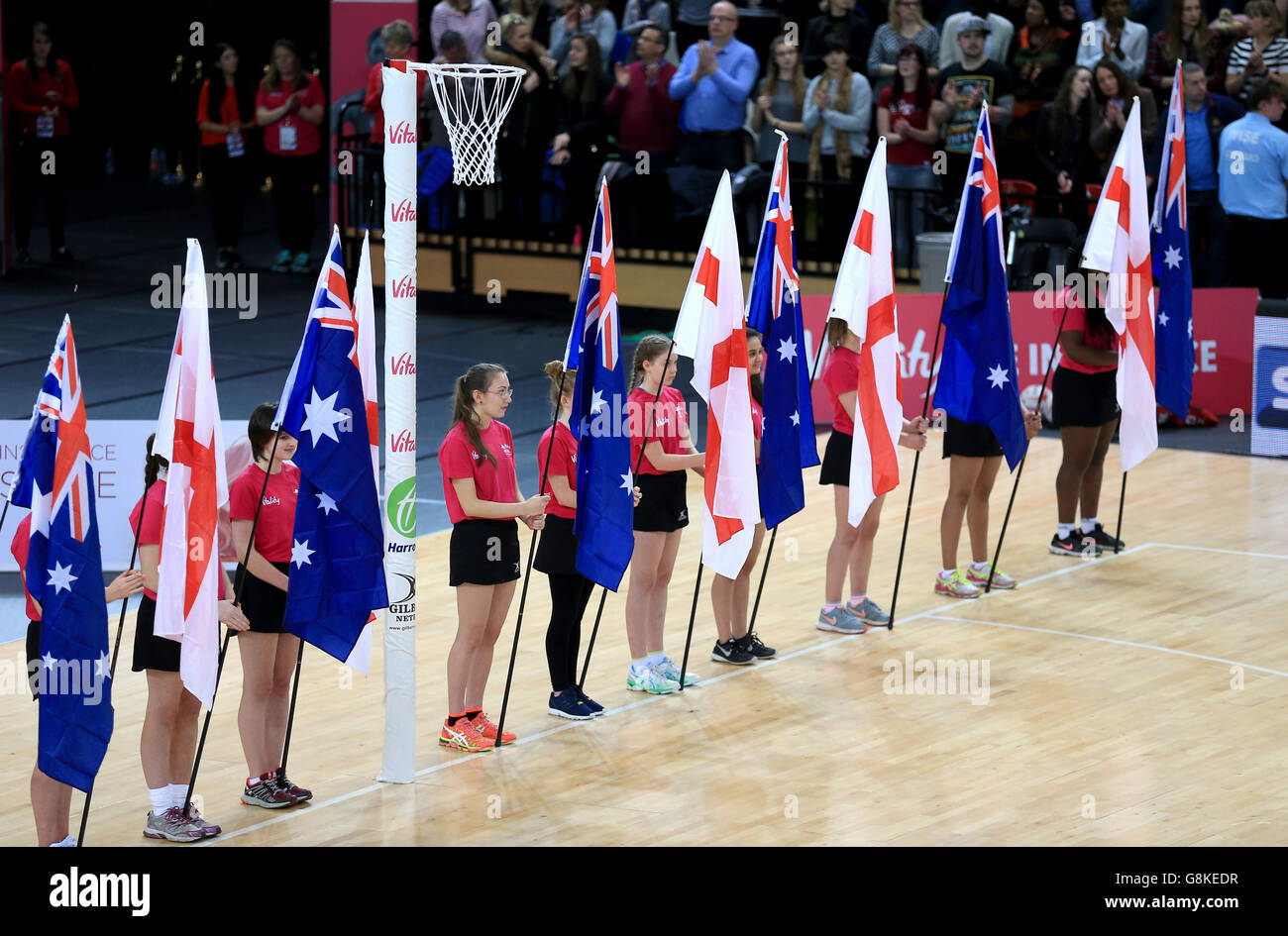Netball england flags hi-res stock photography and images - Alamy