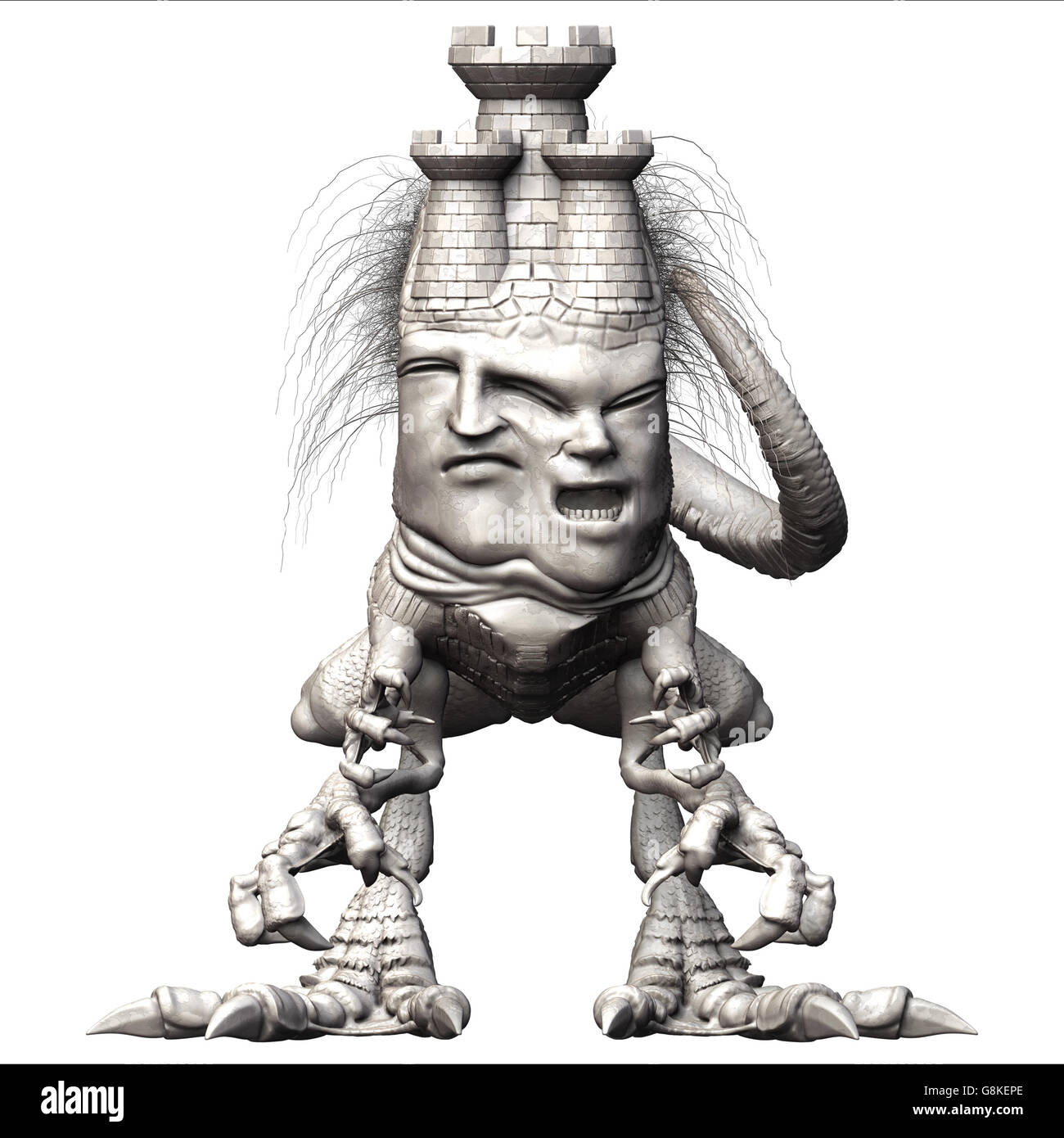 Front view of watchtower monster Stock Photo - Alamy