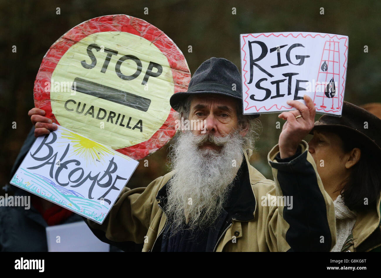 Members of Frack Free Sussex gather at the Cuadrilla drill site in ...