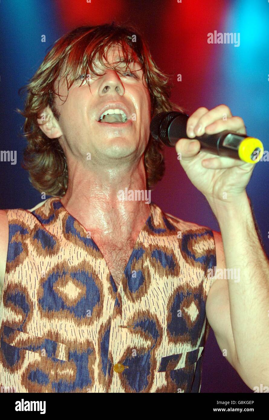 Jake shears of the scissor sisters performing on stage hi-res stock ...
