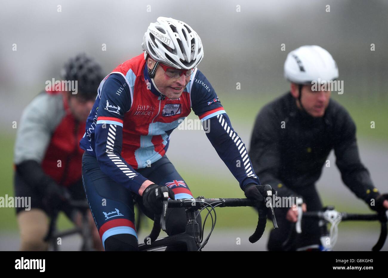 Jamie Hull (centre) during the Invictus cycling trials for the Invictus ...