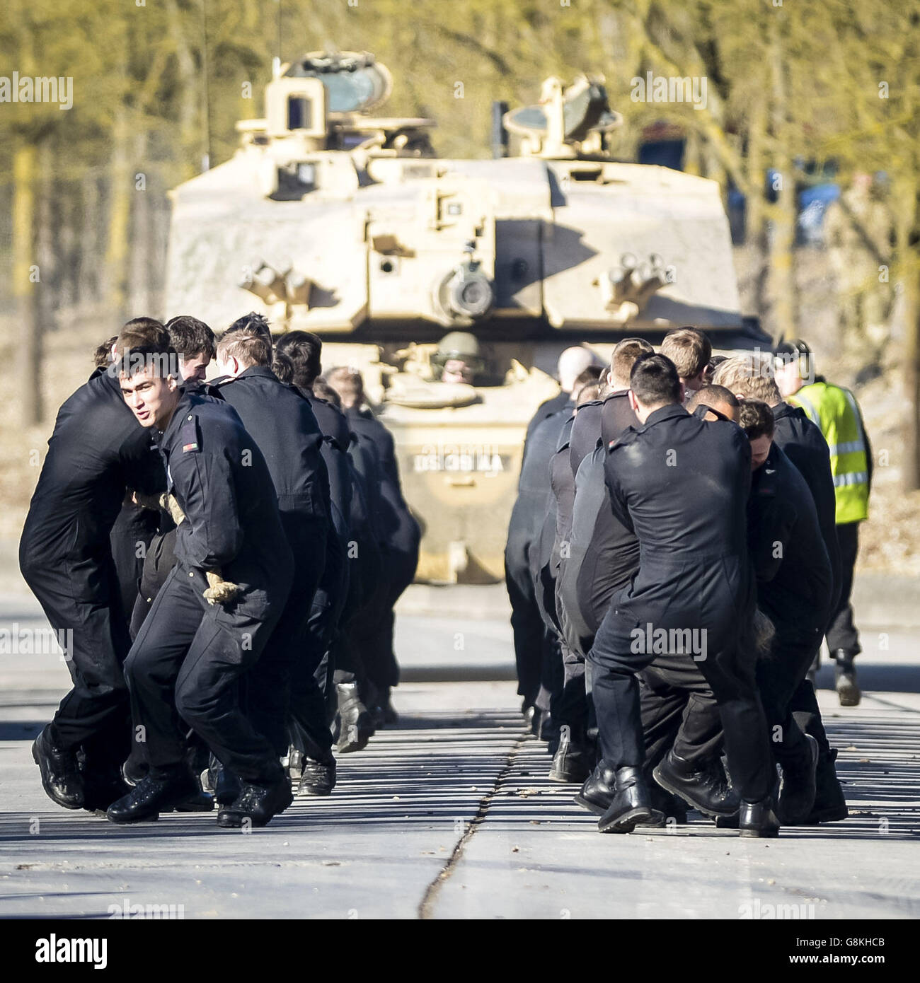 Tank pull Guinness World Record attempt Stock Photo - Alamy